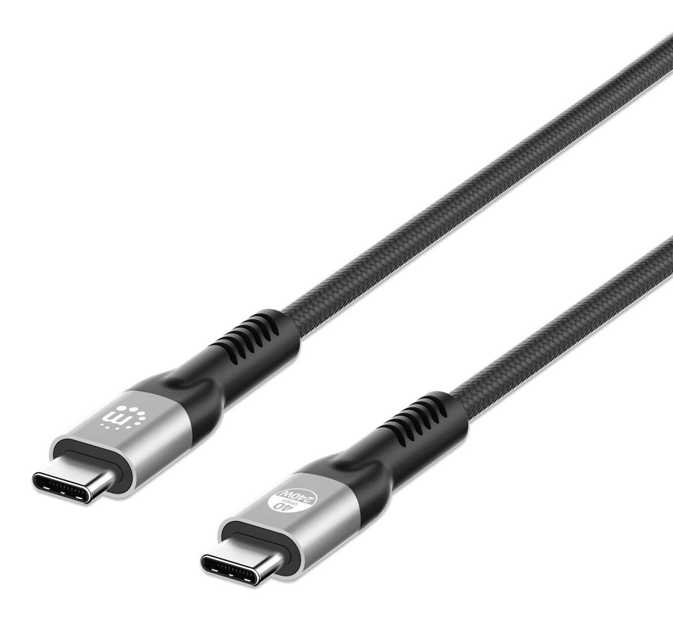 Manhattan USB-C Male to USB-C Male, 2 m (7 ft.), USB4 Gen 3x2, 8K@60Hz – StayTech